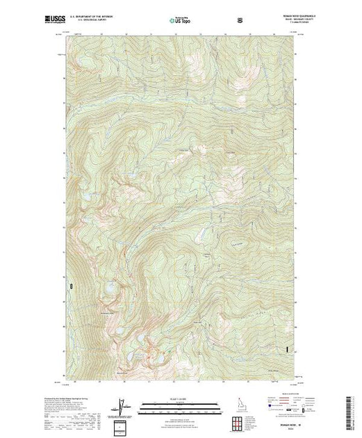 US Topo 7.5-minute map for Roman Nose ID – American Map Store