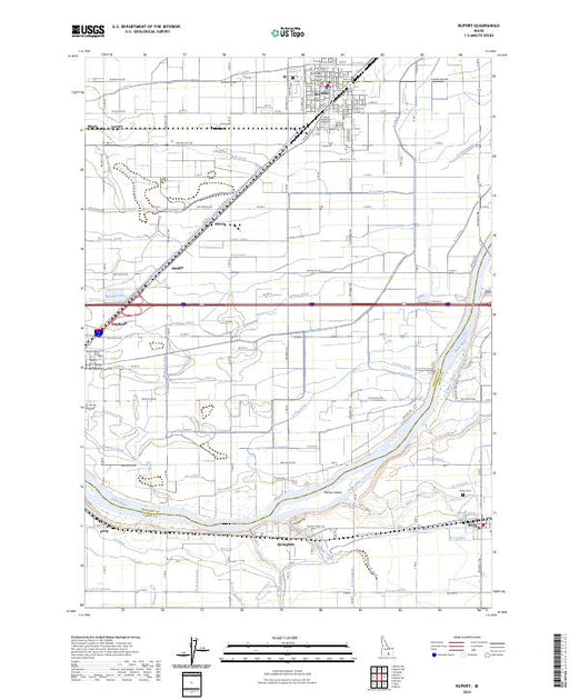 US Topo 7.5-minute map for Rupert ID – American Map Store