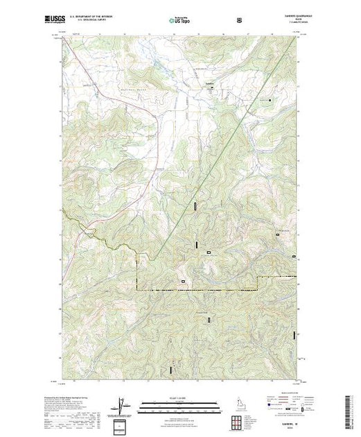 US Topo 7.5-minute map for Sanders ID – American Map Store