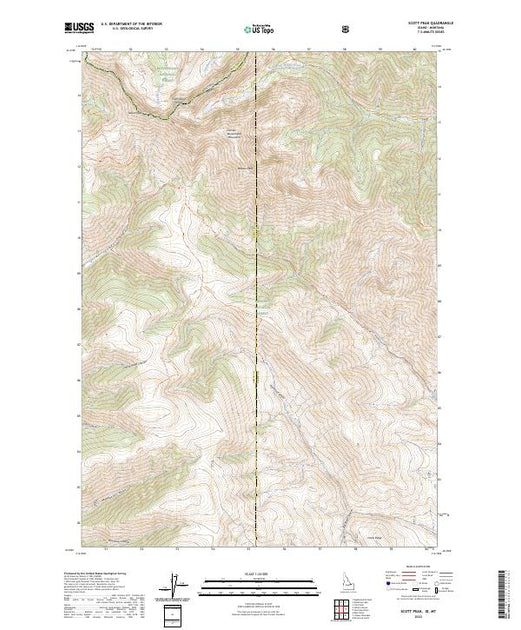 US Topo 7.5-minute map for Scott Peak IDMT – American Map Store