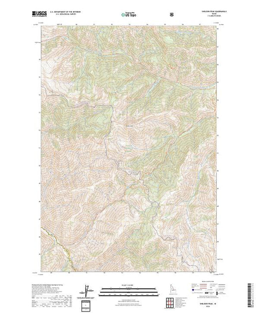 US Topo 7.5-minute map for Sheldon Peak ID – American Map Store