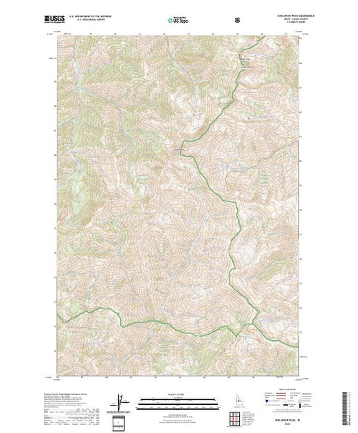 US Topo 7.5-minute map for Shellrock Peak ID – American Map Store