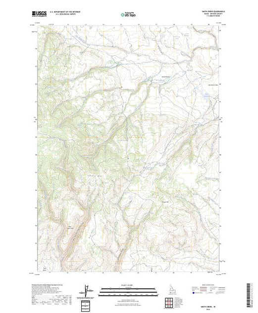 US Topo 7.5-minute map for Smith Creek ID – American Map Store