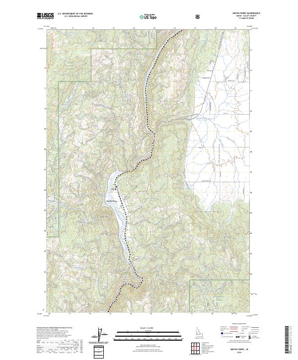 US Topo 7.5-minute map for Smiths Ferry ID – American Map Store