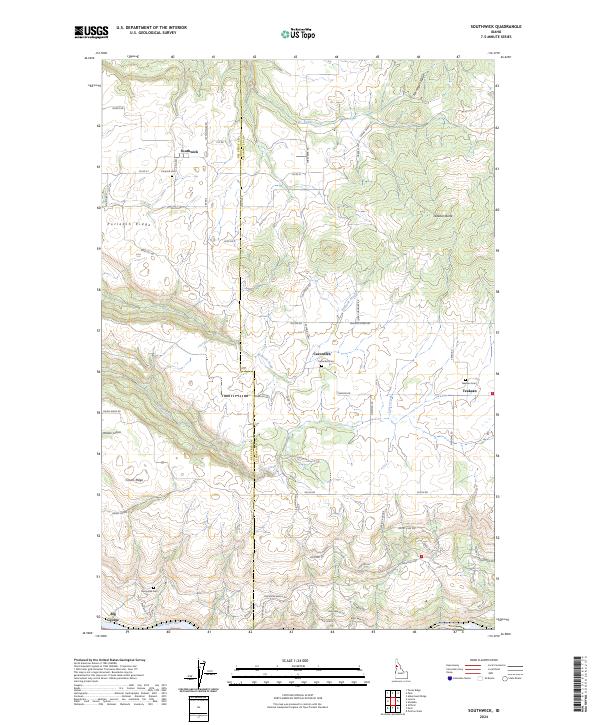 US Topo 7.5-minute map for Southwick ID – American Map Store