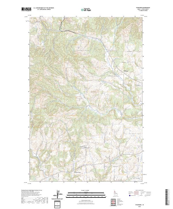 US Topo 7.5-minute map for Stanford ID – American Map Store