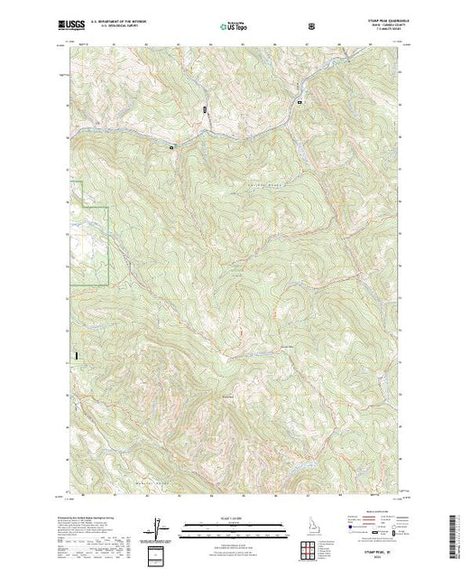 US Topo 7.5-minute map for Stump Peak ID – American Map Store