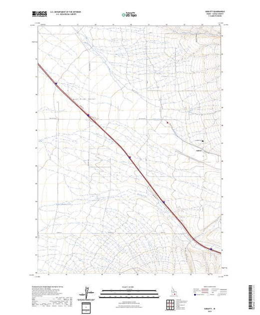 US Topo 7.5-minute map for Sublett ID – American Map Store