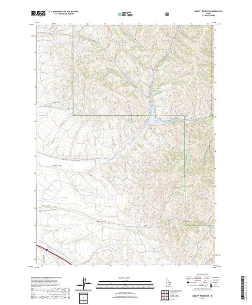 US Topo 7.5-minute map for Sublett Reservoir ID – American Map Store