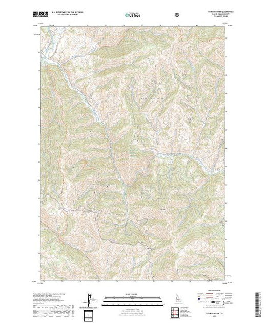 US Topo 7.5-minute map for Sydney Butte ID – American Map Store