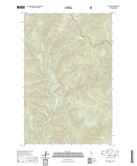 US Topo 7.5-minute map for Taylor Peak IDMT – American Map Store