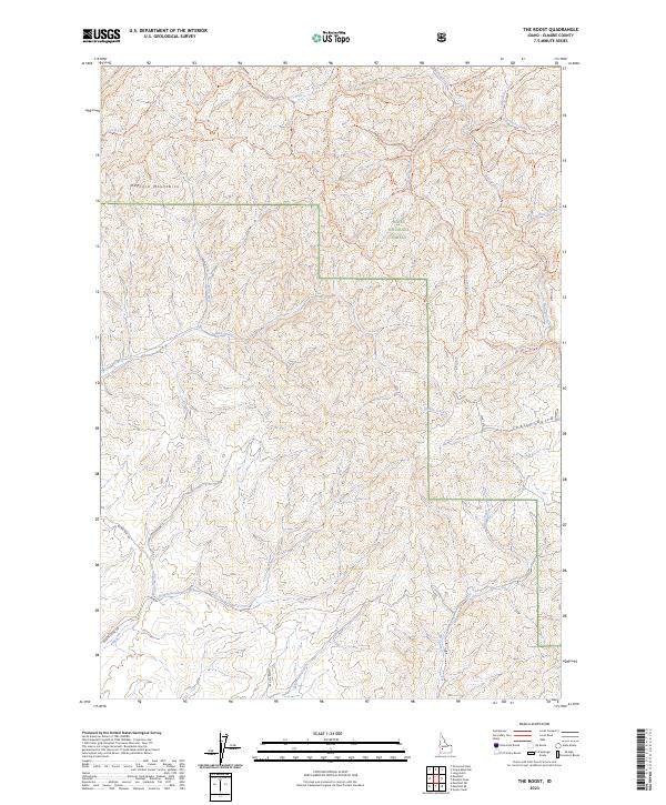 US Topo 7.5-minute map for The Roost ID – American Map Store