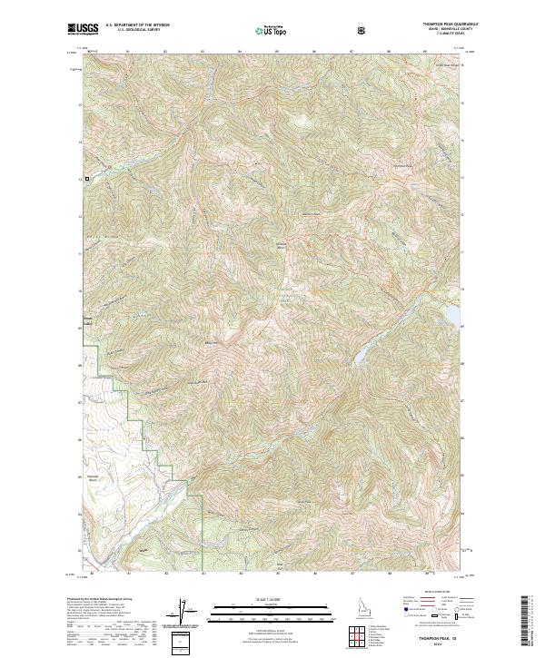 US Topo 7.5-minute map for Thompson Peak ID – American Map Store