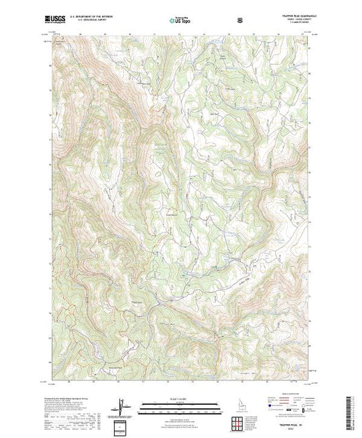 US Topo 7.5-minute map for Trapper Peak ID – American Map Store
