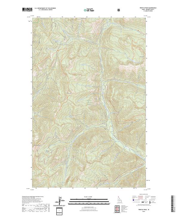 US Topo 7.5-minute map for Trestle Peak ID – American Map Store