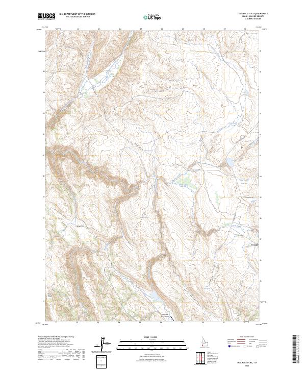US Topo 7.5-minute map for Triangle Flat ID – American Map Store