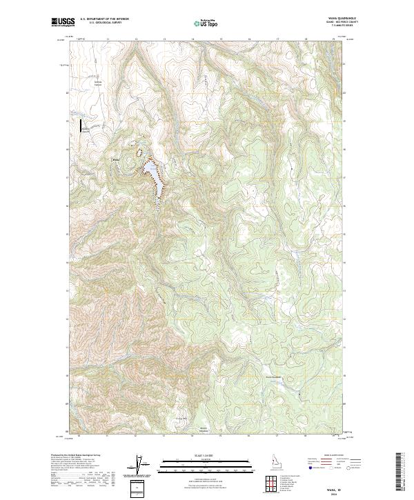 US Topo 7.5-minute map for Waha ID – American Map Store