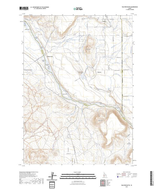 US Topo 7.5-minute map for Walters Butte ID – American Map Store