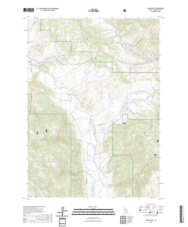 US Topo 7.5-minute map for Wayan East ID – American Map Store
