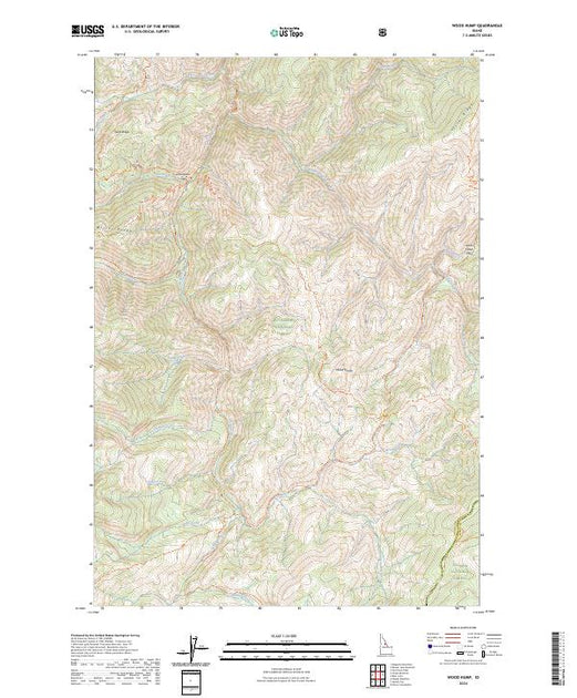 US Topo 7.5-minute map for Wood Hump ID – American Map Store