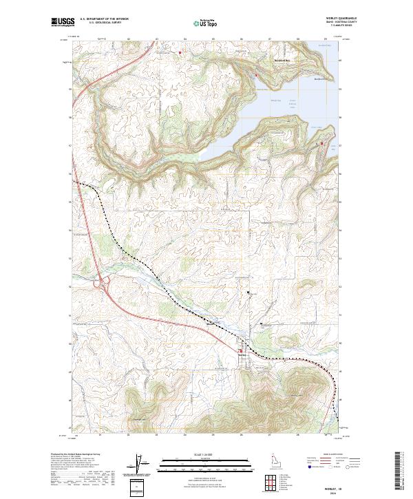 US Topo 7.5-minute map for Worley ID – American Map Store