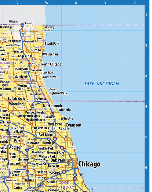 Illinois Wall Map by Topographics – American Map Store