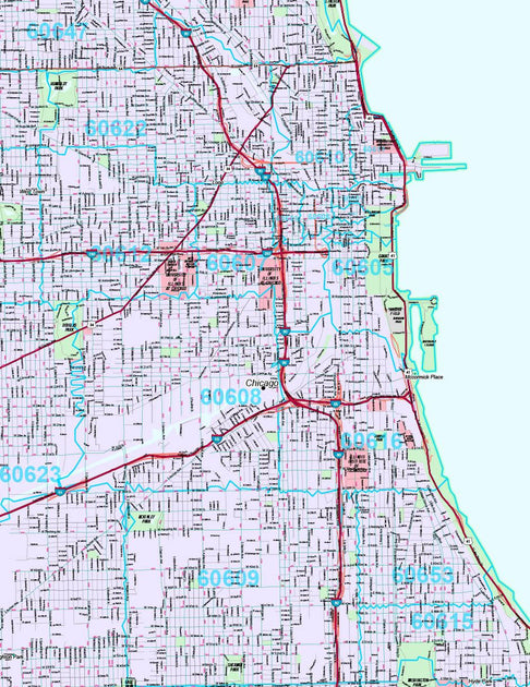 Premium Style Wall Map of Chicago, IL by Market Maps – American Map Store