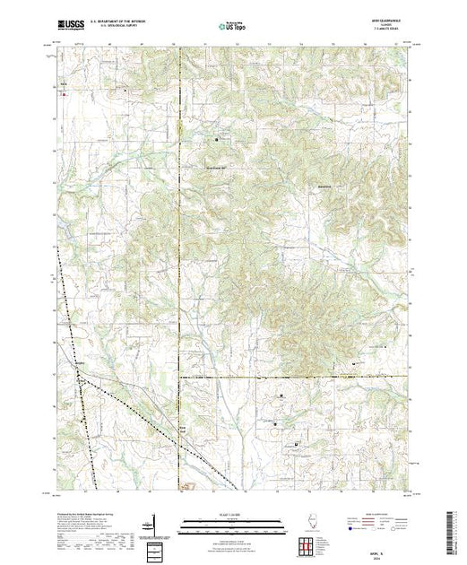 US Topo 7.5-minute map for Akin IL – American Map Store