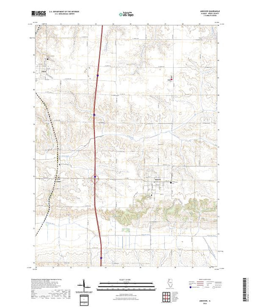 US Topo 7.5-minute map for Andover IL – American Map Store