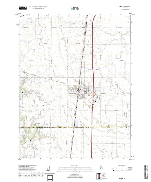 US Topo 7.5-minute map for Arcola IL – American Map Store