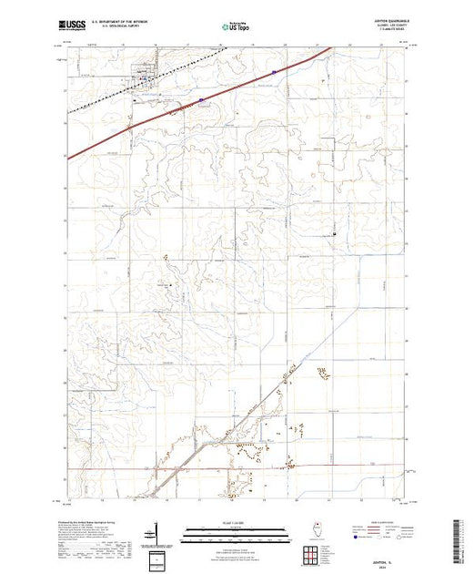 US Topo 7.5-minute map for Ashton IL – American Map Store