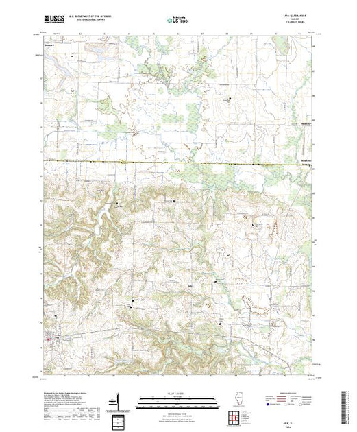 US Topo 7.5-minute map for Ava IL – American Map Store