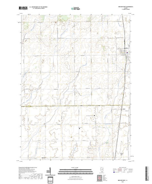 US Topo 7.5-minute map for Beecher West IL – American Map Store