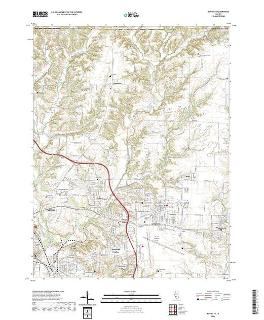 US Topo 7.5-minute map for Bethalto IL – American Map Store