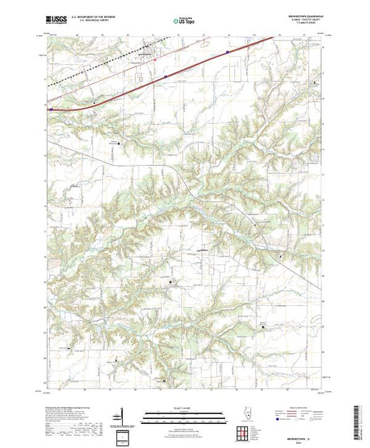US Topo 7.5-minute map for Brownstown IL – American Map Store