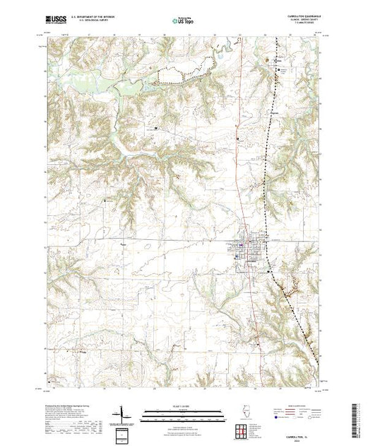 US Topo 7.5-minute map for Carrollton IL – American Map Store
