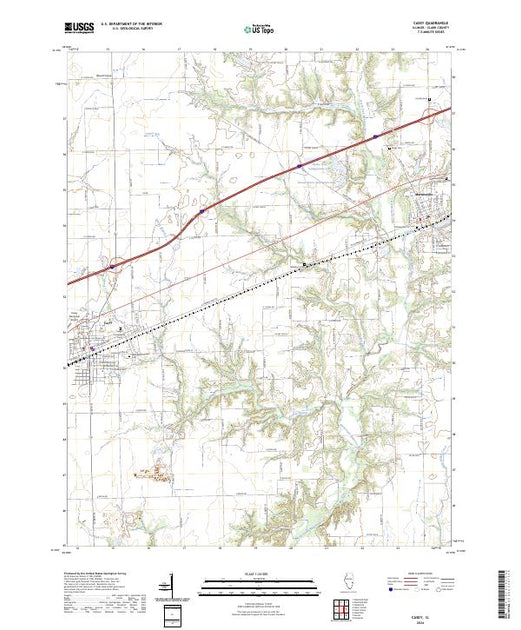 US Topo 7.5-minute map for Casey IL – American Map Store
