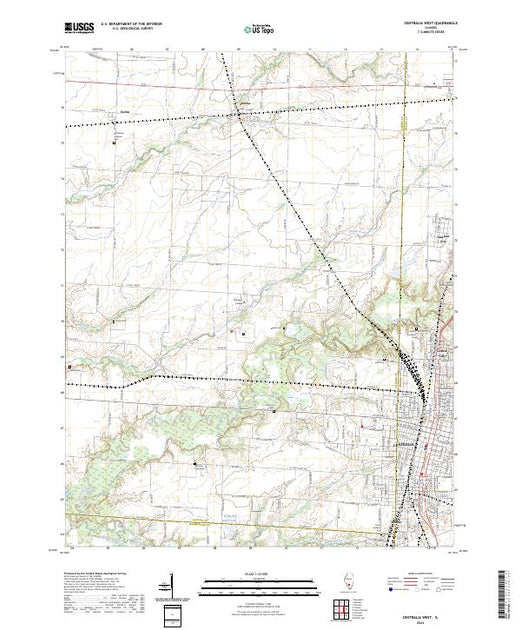 US Topo 7.5-minute map for Centralia West IL – American Map Store