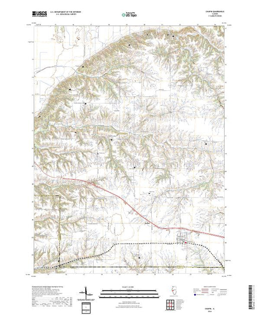 US Topo 7.5-minute map for Chapin IL – American Map Store