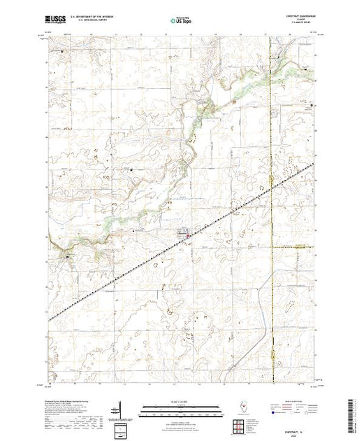 US Topo 7.5-minute map for Chestnut IL – American Map Store