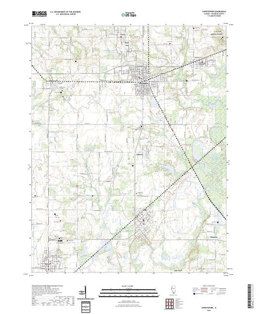 US Topo 7.5-minute map for Christopher IL – American Map Store