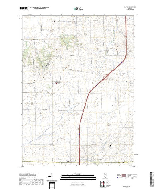 US Topo 7.5-minute map for Compton IL – American Map Store