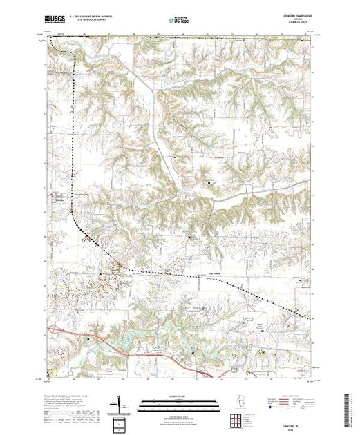 US Topo 7.5-minute map for Concord IL – American Map Store