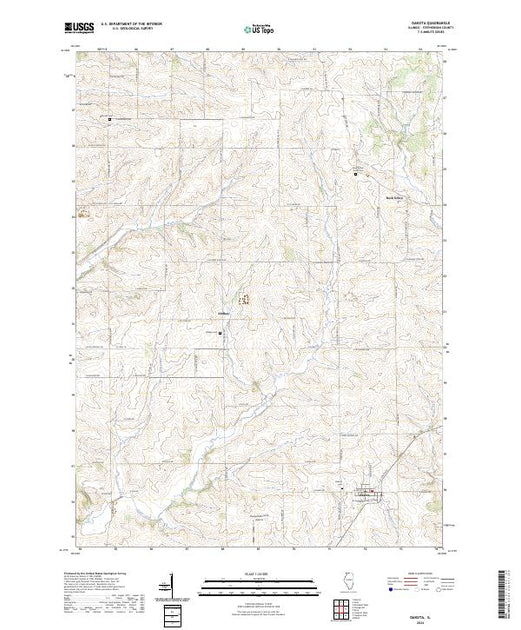 US Topo 7.5-minute map for Dakota IL – American Map Store