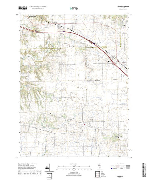 US Topo 7.5-minute map for Danvers IL – American Map Store
