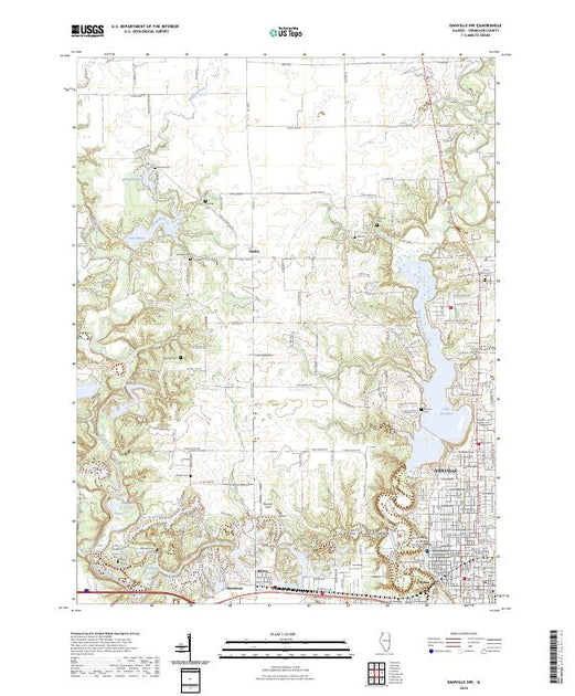 US Topo 7.5-minute map for Danville NW IL – American Map Store