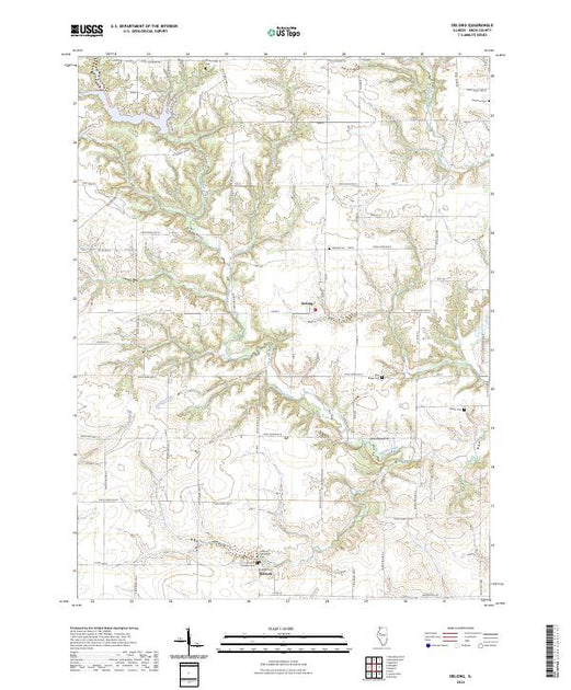 US Topo 7.5-minute map for DeLong IL – American Map Store