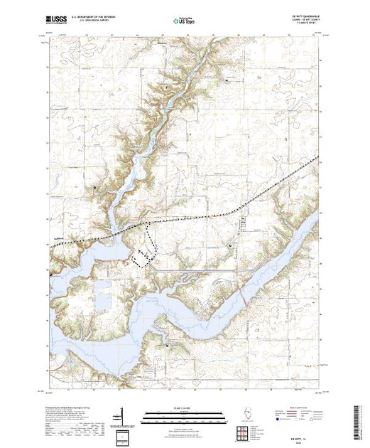 US Topo 7.5-minute map for De Witt IL – American Map Store