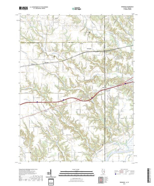 US Topo 7.5-minute map for Dennison ILIN – American Map Store