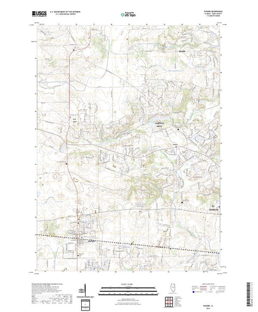 US Topo 7.5-minute map for Elburn IL – American Map Store